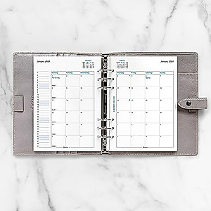 Filofax Calendar Diary Refill, A5 Size, Month-to-View, White Paper, English, 2024 (C68510-24)