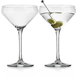 Glaver's Martini Glasses Set of 4 Cocktail Glasses, 10.5 Ounce Stemmed Margarita Glasses, for Bar, Martinis, Cosmopolitan, Gimlet, Elegant Packaging