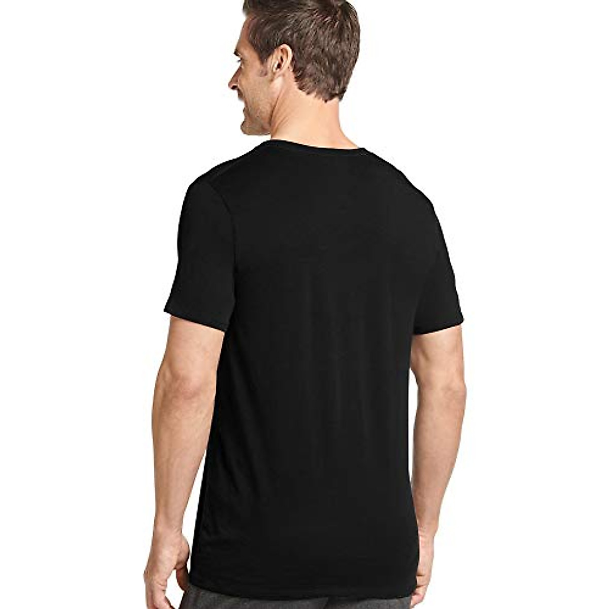 Jockey Men's T-Shirts Cotton Stretch V-Neck T-Shirt - 3 Pack, Black, l