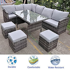 FLYMEI Patio Cushion Covers 24 X 24 X 4 inch, Patio Chair Cushion Covers Replacement, Water Resistant Outdoor Cushion Cover Patio Seat Cushion Slip Covers Outdoor Couch Cushion Covers