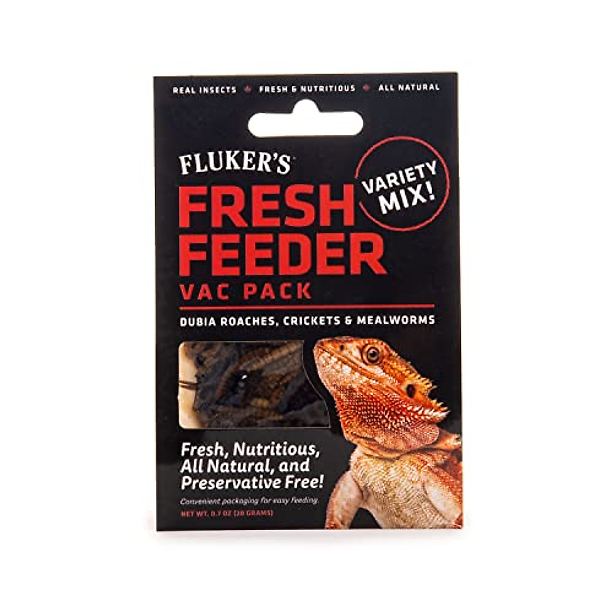 Fluker's Fresh Feeder Vac Pack Variety Mix - Great for Insect-Eating Reptiles, Birds, or Small Animals, 0.7oz