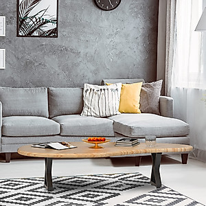 Likapop 16" Metal Bench, Desk and Coffee Table Legs, Heavy Duty Furniture Legs, Black End Table Legs, DIY Legs (H16" x W11.8", Set of 2)