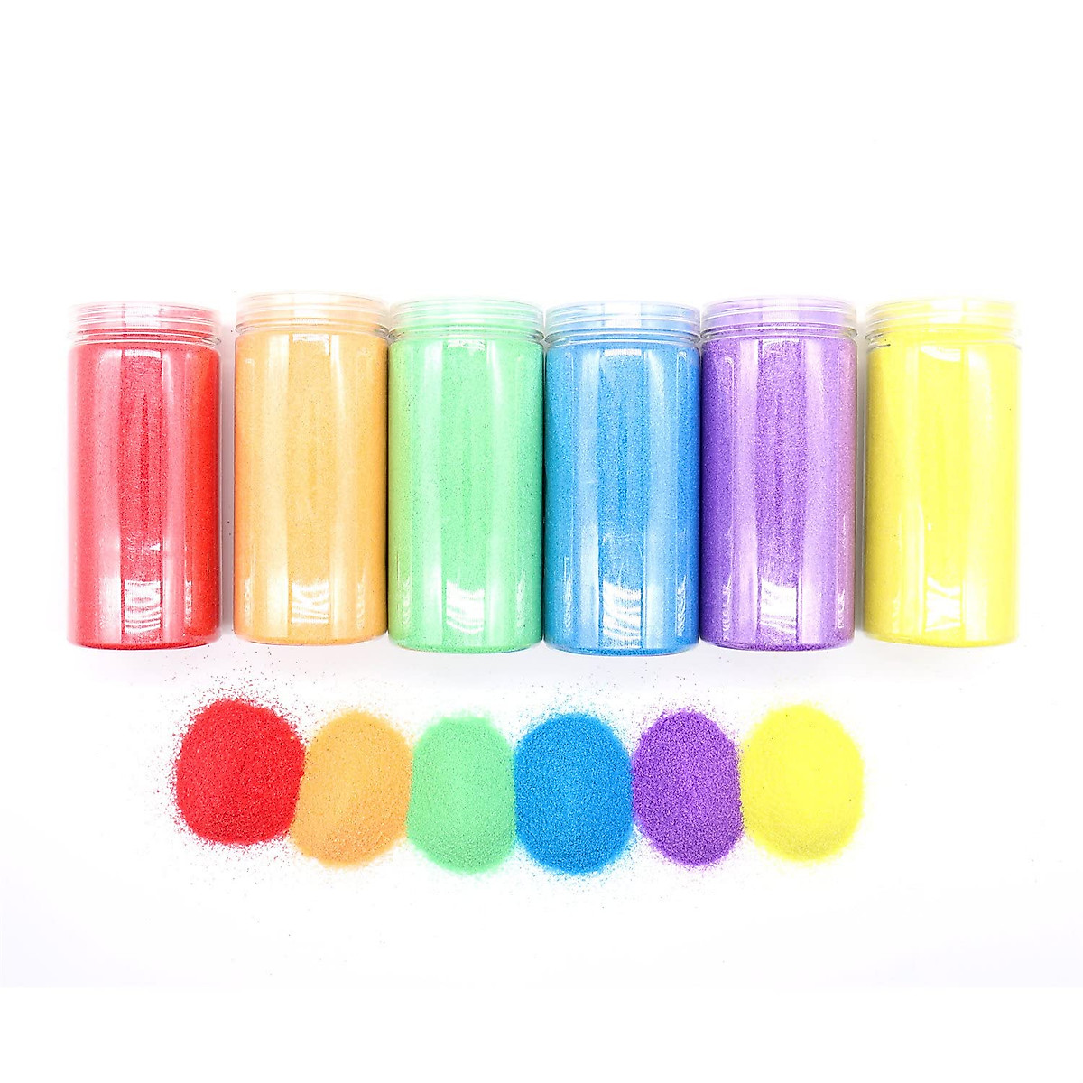 Colorful Sand Art Sand, 7.5 Pounds of Colored Sand, 6 Jars (1.25 lb. each) Non-Toxic Arts and Crafts Sand for Children’s Projects, Wedding Unity Ceremony, Baby Showers, Sand Art Bottles, DIY Drawing