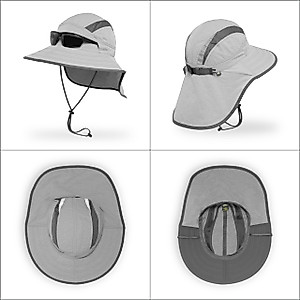 Sunday Afternoons Ultra Adventure Hat - Sun Hat for Men Women with Neck Flap, UPF 50+ UV Protective Hiking Fishing Hats, Wide Brim, Sand, L/XL