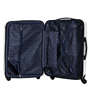 Ben Sherman Hereford Spinner Travel Upright Luggage, White, 24-Inch Checked