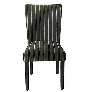 HomePop Classic Parsons Dining Chair -Black with Boucle Stripe (Set of 2)