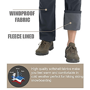 MAGCOMSEN Insulated Pants for Men Fleece Lined Waterproof Hiking Mountain Pants Winter Golf Pants for Men Black Hiking Pants Black 32