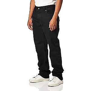 True Religion Men's Ricky Low Rise Straight Leg Jean with Back Flap Pockets, Body Rinse Black, 36W X 34L