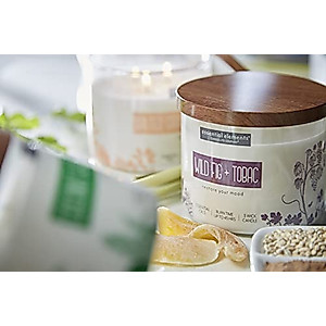 Essential Elements by Candle-Lite Company Scented Wild Fig & Tobac 3-Wick Jar Candle, 14.75 oz, Off White