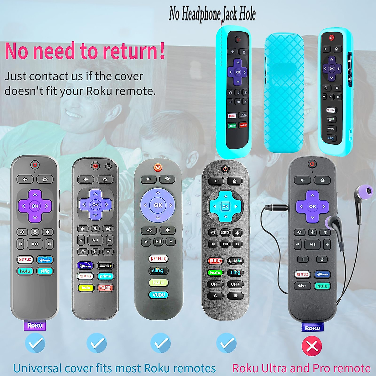 Remote Case for Roku, Battery Cover for TCL Roku Smart TV Steaming Stick Remote, Roku TV Remote Cover Silicone Protective Controller Universal Sleeve Skin Glow in The Dark Green