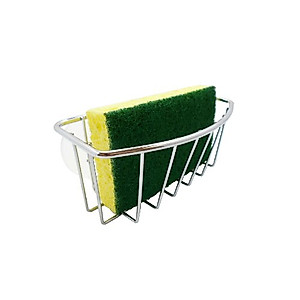Neat-O Deluxe Chrome-Plated Steel Large Suction Cups Kitchen Sink Sponge Storage Organizer Holder
