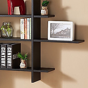 Danya B. Five Level Black Asymmetric Wall Shelf