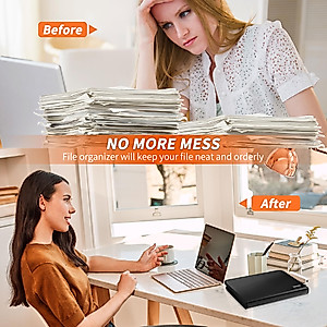 Hontom Accordion File Organizer,13 Pockets Fireproof Expanding File Folder with Multi Pockets,Portable Business Fire Safe Storage Document Organizer Folder with Zipper for Documents and File