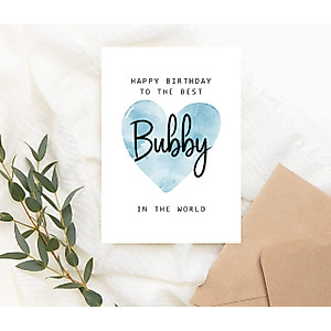 MoltDesigns Happy Birthday To The Best Bubby In The World Card - Bubby Birthday Card - Bubby Card - Father's Day Gift - Happy Birthday Card