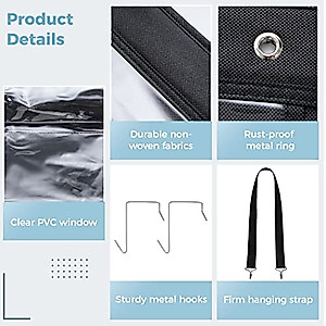 Outgeek Leggings Storage Organizer, Space Saving Clothes Roll Holder with 12 Compartments, Foldable Closet Hanging Storage Bag for Shirts, Pants, Towels, Jean (Black)