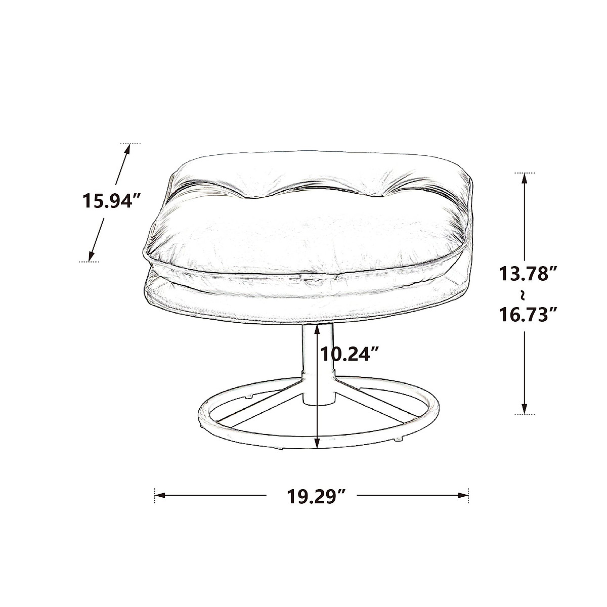 TRIPLE TREE Modern Swivel Accent Chair, Mid-Century Lounge Chair and Ottoman Set, Velvet Upholstered Button Tufted Recliner Chair, Reading Chair with Footrest for Living Room Indoor Bedroom, Yellow