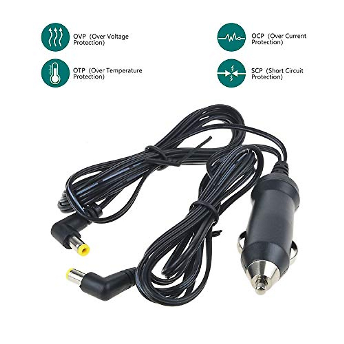 SLLEA DC Car Charger for Philips PD7012/37 PD7016/37 Dual Screens Portable DVD Player