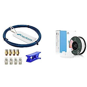 Official Creality 3D Capricorn XS Series Bowden Tube, PTFE Bowden Tube (2 Meters) with 4Pcs PC4-M6 Fittings and 4Pcs PC4-M10 Fittings for 3D Printer 1.75mm Filament with 1 White Filament