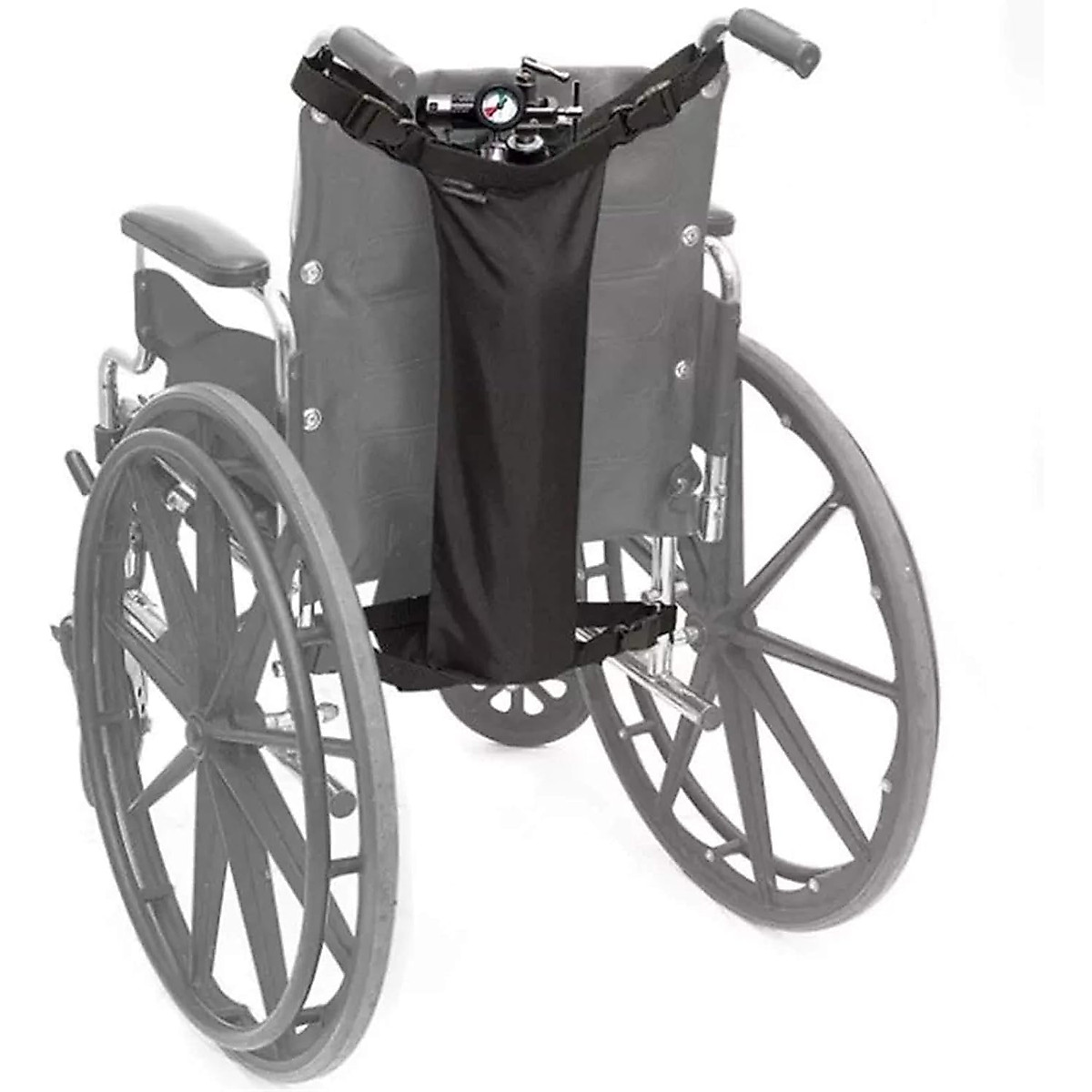 Portable Oxygen Cylinder Carrier Bag for Wheelchairs, Oxford Cloth Wheelchairs Oxygen Tank Storage Bag, Adjustable Straps Wheelchair Backrest Oxygen Tank Holder Fits Most Oxygen Cylind