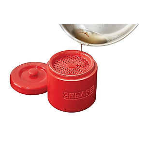 Fox Run Grease Container, 5 x 5 x 5.5 inches, Red