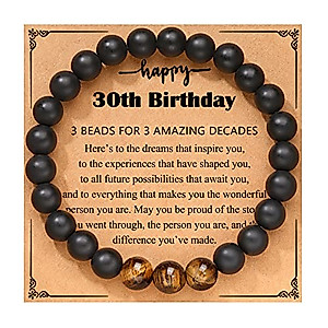 UPROMI 30th Birthday Gifts for Him, 30th Birthday Decorations for Him, 30 Year Old Birthday Gifts for Men, Happy Birthday Bracelet Best Gifts for 30 Year Old Man Him Boyfriend Son Brother