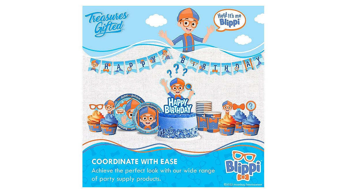 Blippi Cupcake Toppers & Wrappers - 24ct Decoration Set