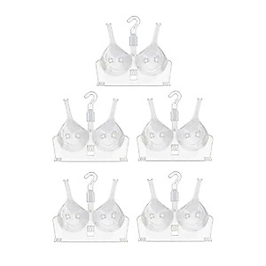 PETSOLA 5 Pieces Clear Bras Display Stand Multipurpose Bras Hangers for Shop Bathroom Home Organization