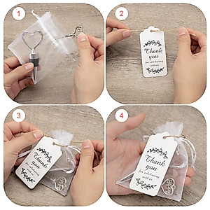 36 Pieces Heart Shape Wine Stopper Wedding Bridal Favor for Guests, with 36 Pieces Wine Bottle Opener, Wedding Favors for Guests