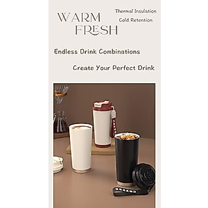 Stay Cool and Stylish with our Stainless Steel Iced Coffee Cup - 17.9oz, Black -Ceramic Inner Lining Includes Lid and Straw!