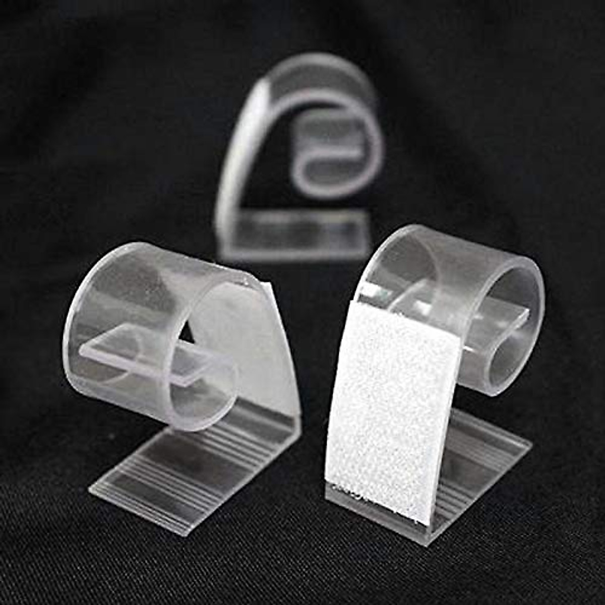 TABLECLOTHSFACTORY 12 PCS Adjustable Clear Plastic Large Table Skirt Clips for Kitchen Dining Catering Wedding Party Decorations - 1.2"