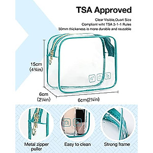 BAGSMART Toiletry Bag Hanging Travel Makeup Organizer with TSA Approved Transparent Cosmetic Bag Makeup Bag for Full Sized Toiletries (Blue, Large)