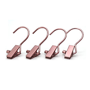 Koobay Laundry Hook Boot Clips Hanger Clothes Hanging Clips, Rose Gold Multi-Functional Socks Towel Clip Clothespins,Lightweight Home Travel Hangers for Closet Hanger Organizer Matte Process (20 Pack)