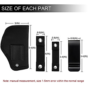 Universal Gun Holsters for Men Women, IWB/OWB 9mm Holsters for Pistols Right Left, 380 Gun Holster, Concealed Carry Holster Fits S&W M&P Shield Glock 17 19 26 27 42 43 Revolver, Similar Handguns