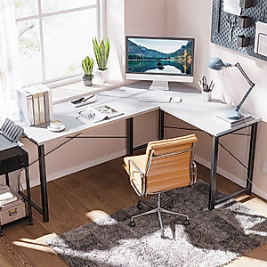 Coleshome 61" L Shaped Desk Computer Desk, L Desk Computer Corner Desk for Home Office Gaming Writing Workstation, Space-Saving, Easy to Assemble