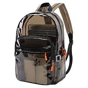 TINYAT Heavy Duty Transparent Clear backpack See Through Clear Bag for School, Concerts, Sports, Travel and Daily Use, T9051