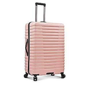 U.S. Traveler Boren Polycarbonate Hardside Rugged Travel Suitcase Luggage with 8 Spinner Wheels, Aluminum Handle, Pink, Checked-Large 30-Inch