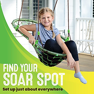 Swurfer Tree Swing – Swing Chair, Outdoor Swing for Kids, Tree Swings for Kids and Adults Outdoor, Weather Resistant, Heavy Duty Metal Frame Multi-Position, Ages 4 and Up, Holds up to 200lbs