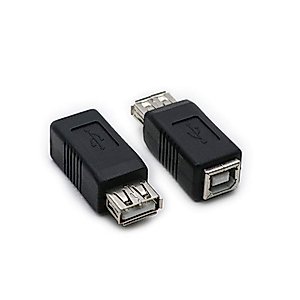 rgzhihuifz 2 Pack USB 2.0 AF/BF Plug Type A Female to Type B Female Adapter Connector Converter Compatible with Laptop Computer Hard Drive Printer Camera