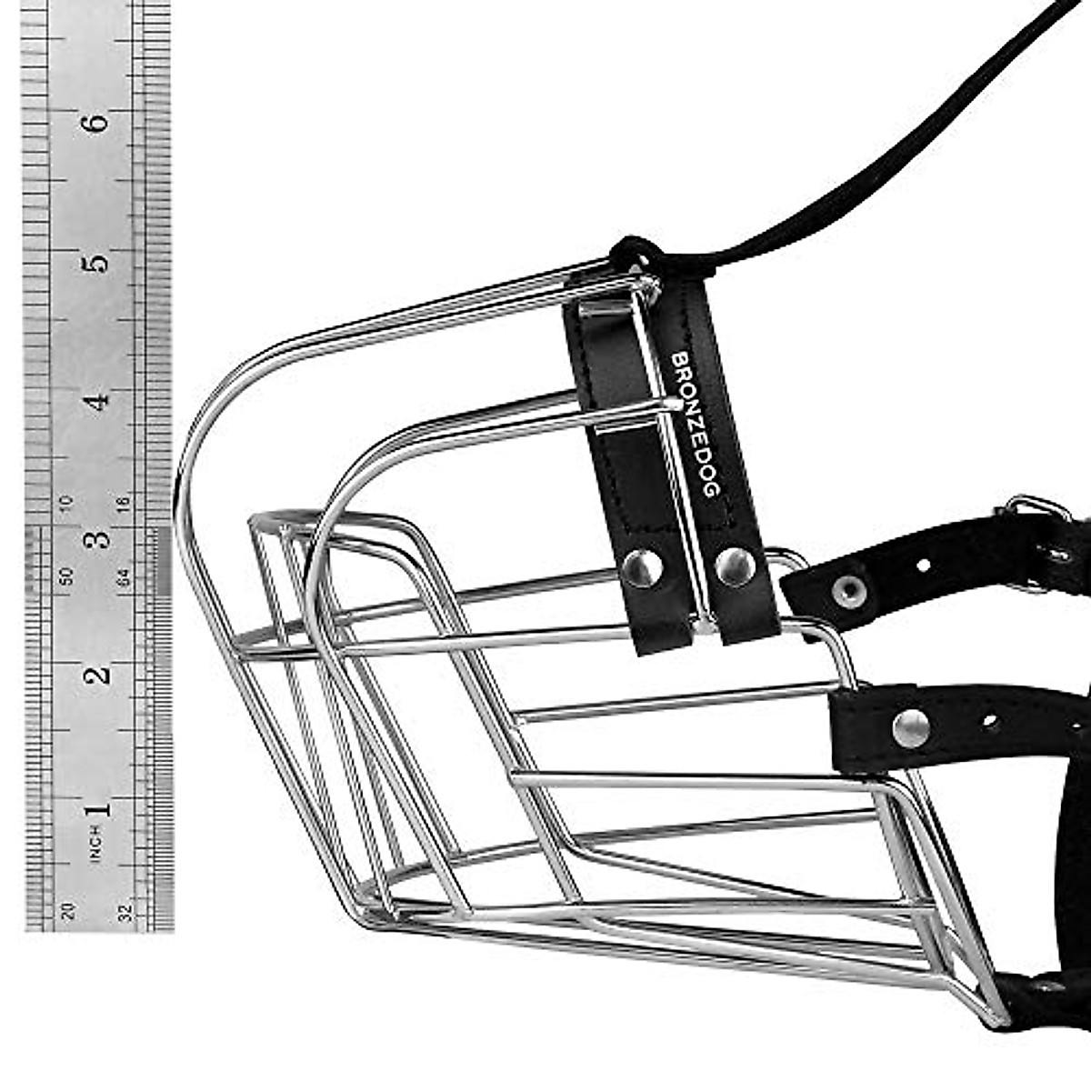 BRONZEDOG Rottweiler Dog Muzzle Adjustable Durable Metal Wire Basket for Large Dogs American Bulldog No Barking Muzzles (L)