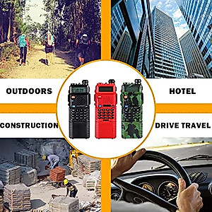 BAOFENG UV-5R Two-Way Radio Walkie Talkies, Dual Band, 128 Channels with 3800mah and Earpiece-Black