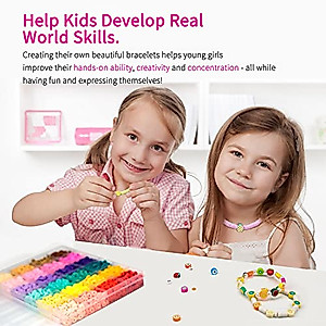 12000 Pcs Clay Beads for Bracelet Making, Paodey 48 Colors 3 Boxes Polymer Clay Beads Spacer Beads Kit, Jewelry Making Kit with Preppy Heishi Beads and Elastic Strings, Crafts Gift for Girls Ages 6-12