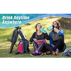 Frenchy EU Sports Water Bottle - 32 OZ, lids, Stainless Steel, Vacuum Insulated, Wide Mouth, Leak Proof, Reusable, Ecologique (Pacific)