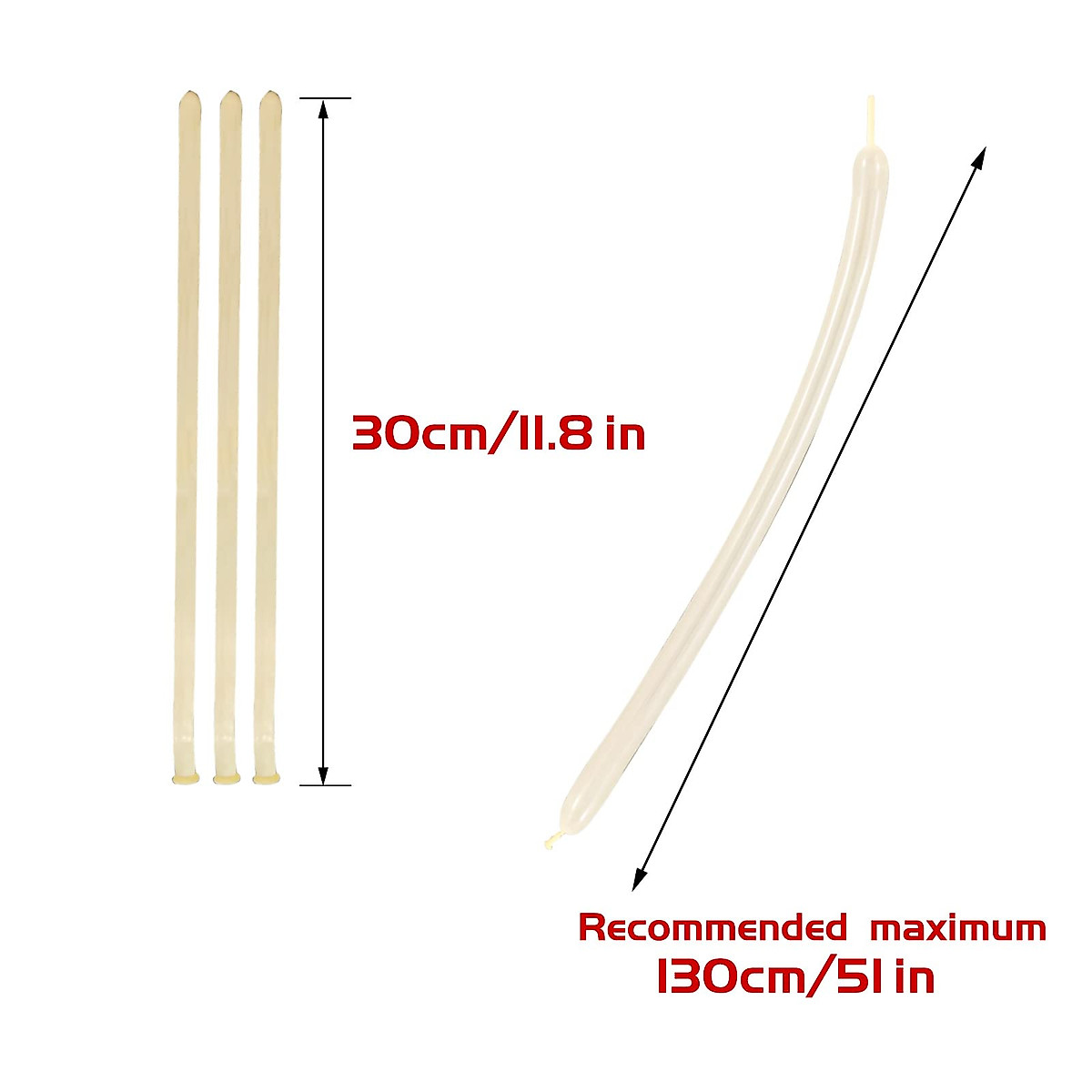 KAWKALSH 260 Balloons Clear, Long Balloons for Balloon Animals, Thickening Skinny Latex Twisting Balloons for Tying Balloon Arch Modeling Magic Clown Birthday Wedding Party Decorations 100pcs Clear