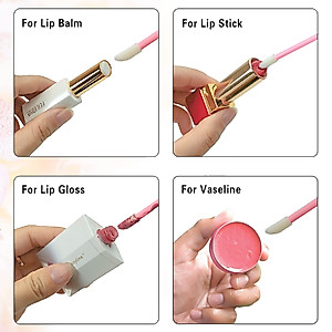 Disposable Lip Wands 600 PCS - Lip Applicators Disposable Black & Pink - Disposable Lip Brushes for Makeup, Lip Gloss or Lipstick - Disposable Makeup Applicators Kit