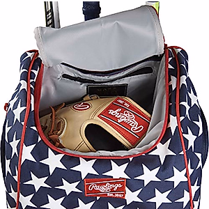 Rawlings | LEGION Backpack Equipment Bag | Baseball & Softball | Red/White/Blue