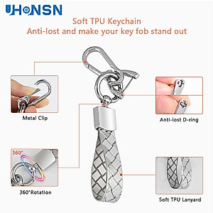 UHONSN Accessories for Honda Civic Accord 2022 Key Fob Cover Car Keys Shells Keychains Full Covers Protector Case Soft TPU Silver