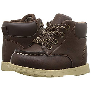 carter's Boys' Brand Fashion Boot, Brown, 6 M US Toddler