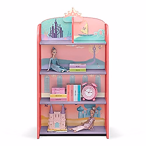 Disney Princess Wooden Playhouse 4-Shelf Bookcase for Kids by Delta Children - Greenguard Gold Certified, Pink
