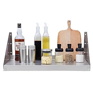 SWOTCATER Stainless Steel Shelf 12"x36" 260LB, Commercial Wall Mounted Floating Shelving for Home Kitchen, Restaurant