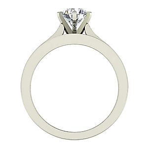 Glitz Design Classic Channel Engagement Ring Set Sparkling Diamond Wedding Set 1.10 ctw 14K White Gold (G, SI) RS 10